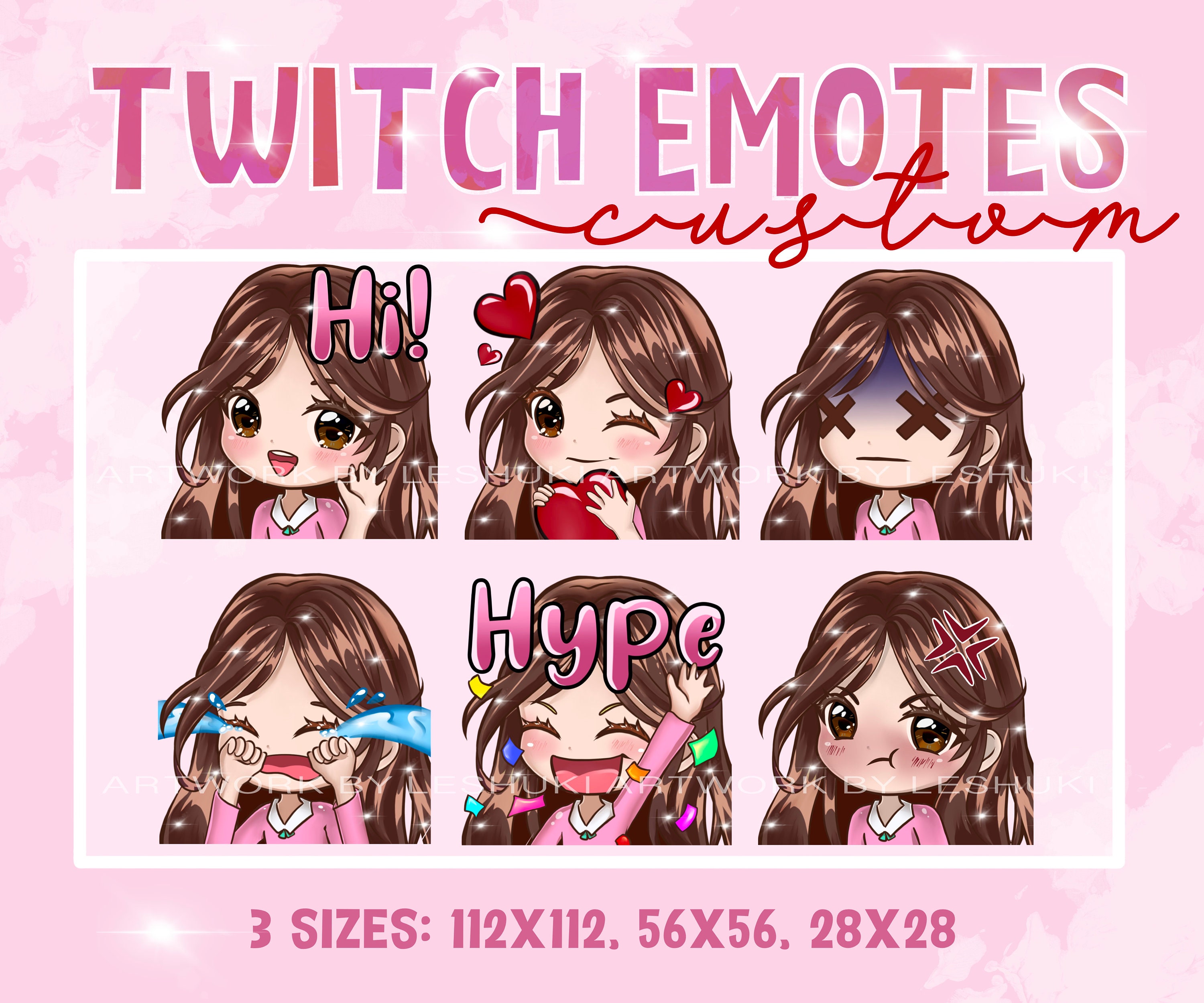 Twitch Emotes, Brown Hair Girl, Brown Eyes, Whatsapp Emoticons, Manga ...