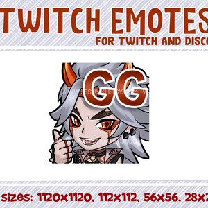 Twitch Emotes Set, Itto, Discord Emote, Ungry Emote, GG Emote, Stream ...
