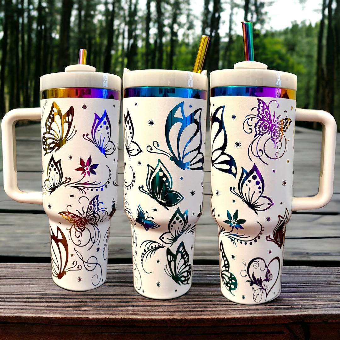 Butterfly 40oz Tumbler Wrap for Laser Engraving **DIGITAL FILE** - Etsy