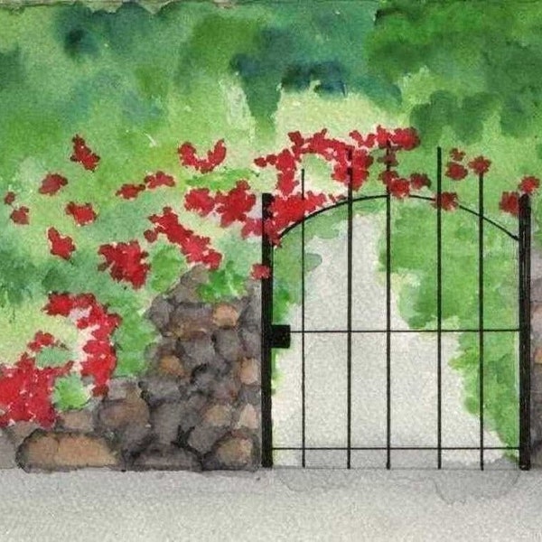 Garden Gate Painting - Etsy