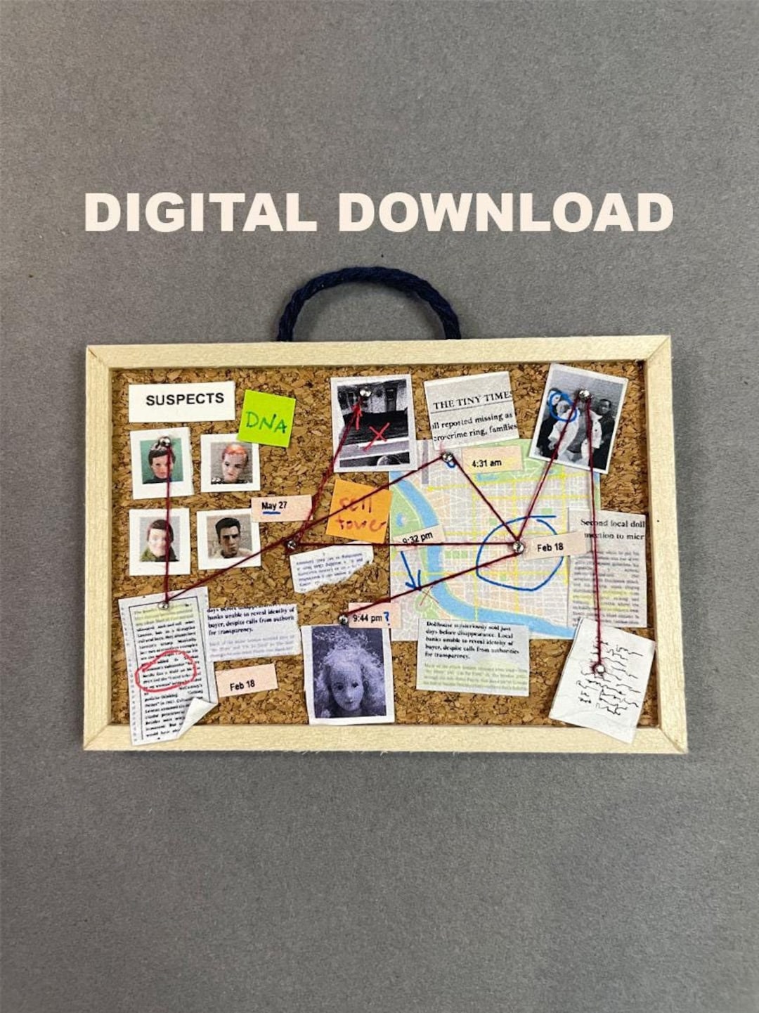 Digital Download: DIY Miniature Evidence Board - Etsy