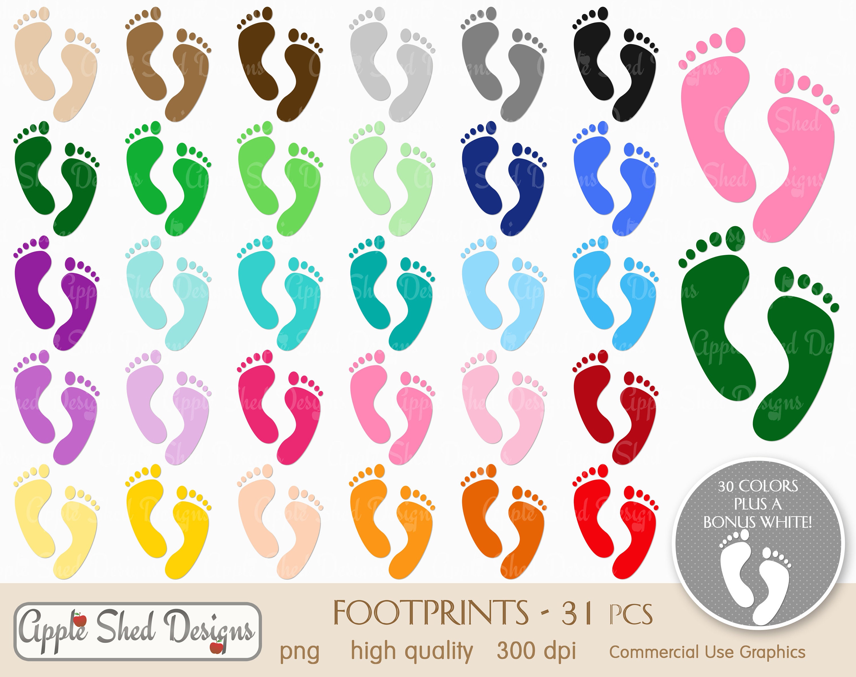 Colourful Footsteps Clipart