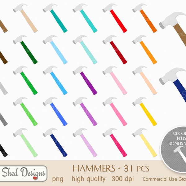 Rainbow Hammer Clipart - Etsy
