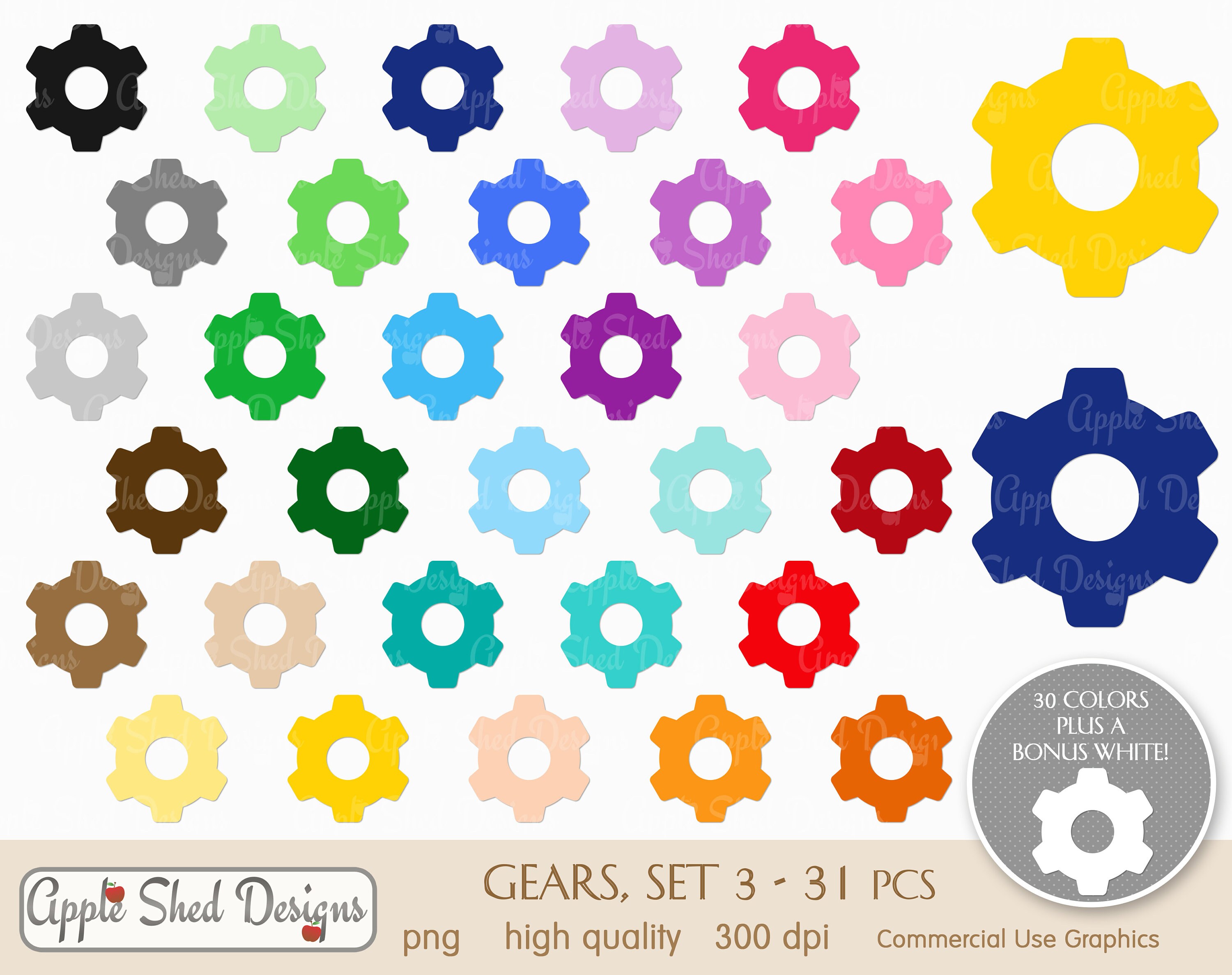 3 Gears Clipart