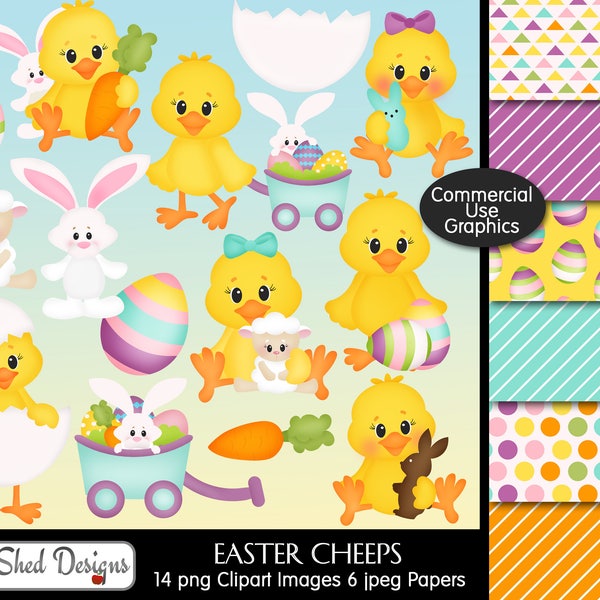 Easter Chick Clipart - Etsy