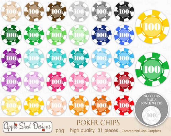 White Poker Chip Clip Art