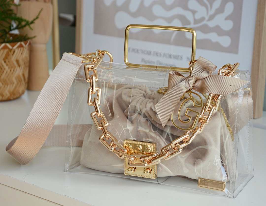 Clear Stadium Bag Beige BAG Monogram Keychain Personalized Stadium ...