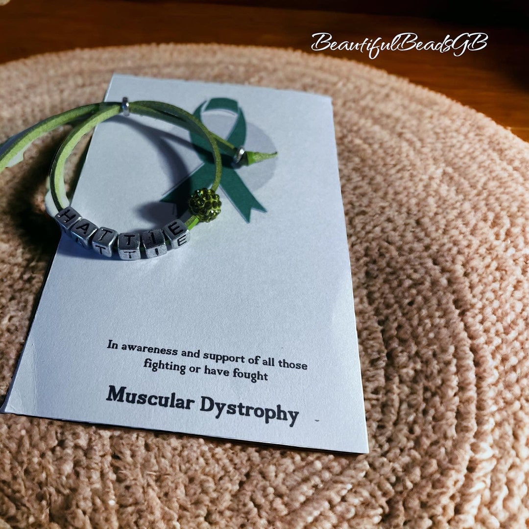 Personalised Muscular Dystrophy Awareness Corded Suede Effect Bracelet ...