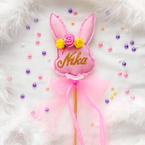Personalised Wand, Bunny Wand, Magic Fairy Wand, Easter Gifts, Easter ...