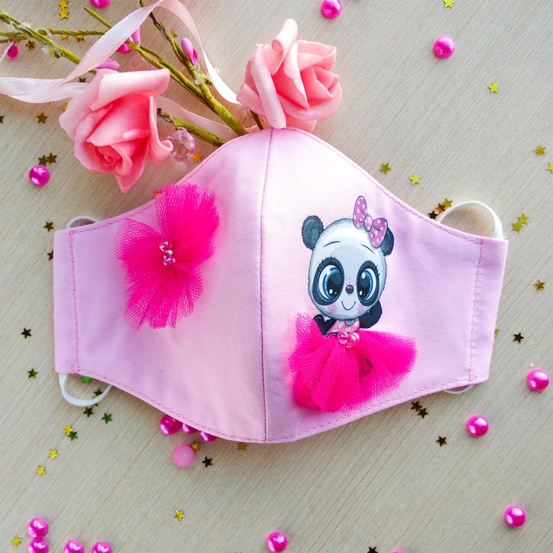 Panda Mask With Filter Pocket Panda Mask Kids Mask Cute - Etsy