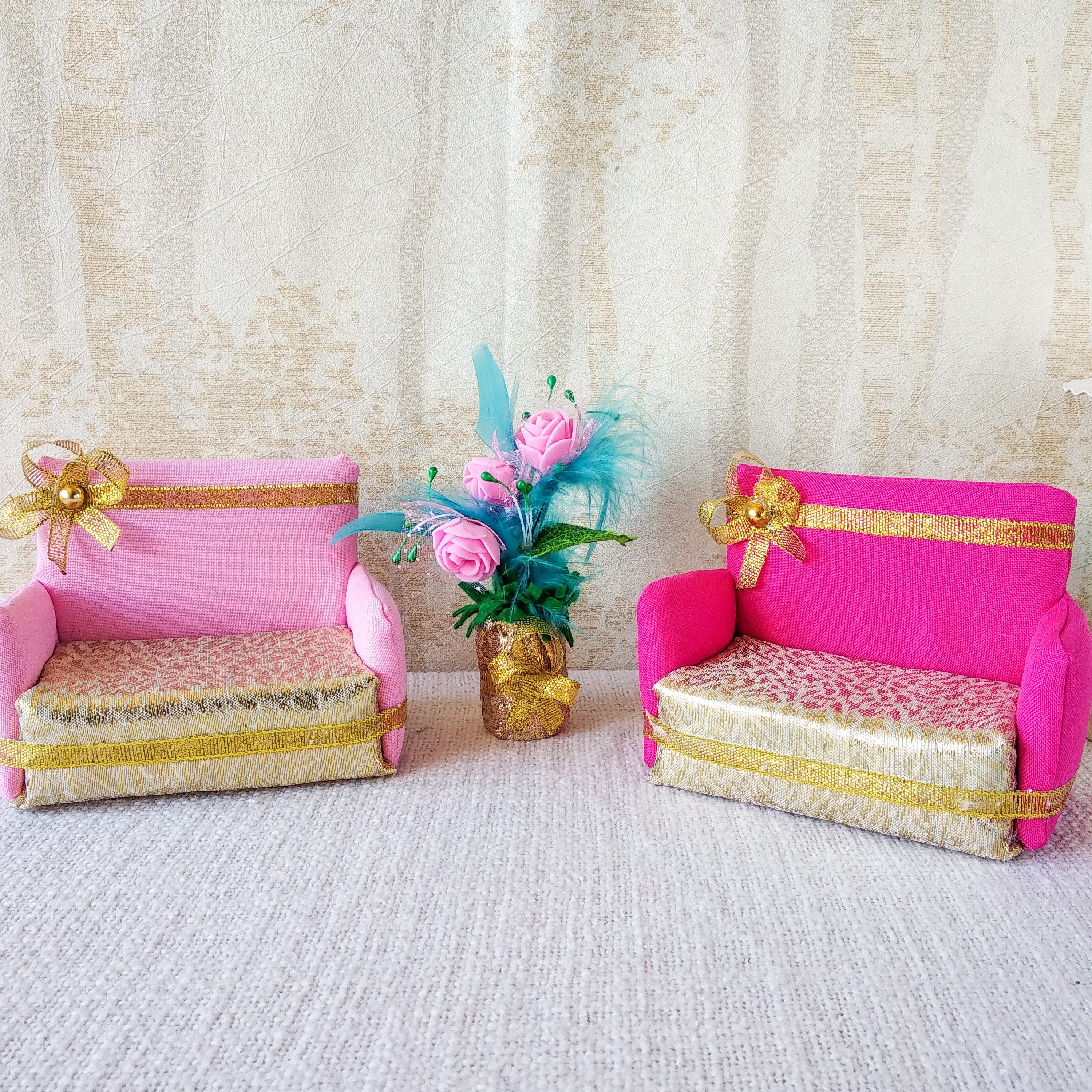 Miniature Dollhouse Sofa, Kids Doll Furniture, Miniature Bedroom ...