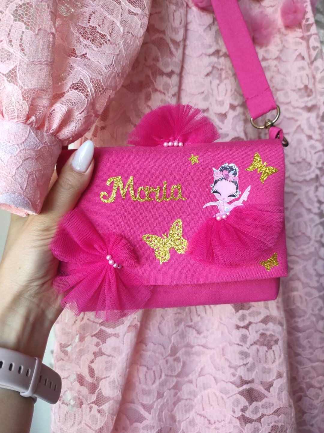 Personalized Ballerina Purse, Hot Pink Toddler Handbag, Kids Gift - Etsy