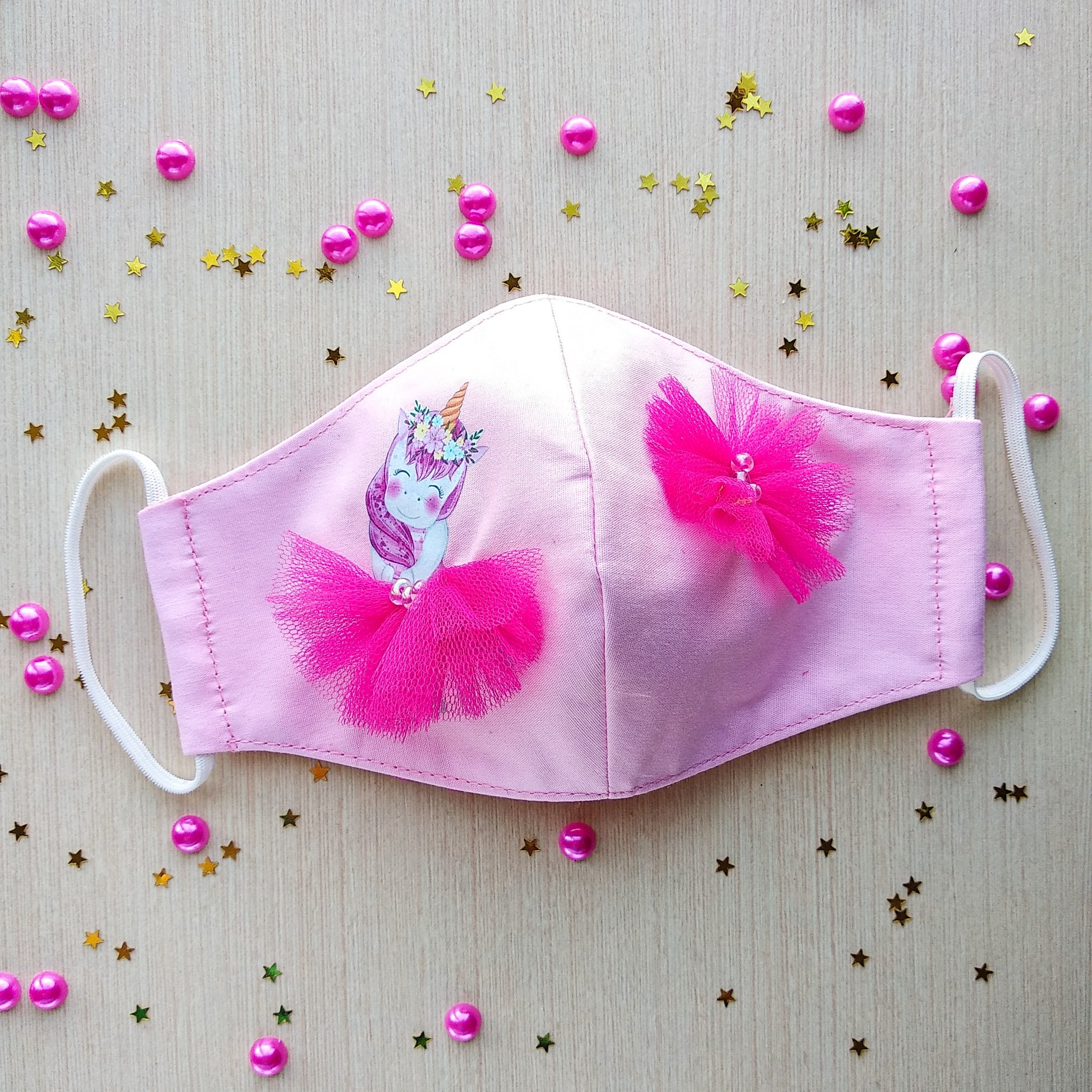 Kids Face Mask with filter pocket Unicorn Face Mask Toddler | Etsy