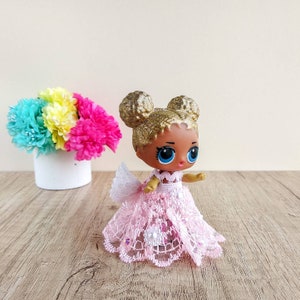 Dress for Small Dolls, 3 Inch Doll Clothes, Ooak Baby Doll, Doll Outfit ...