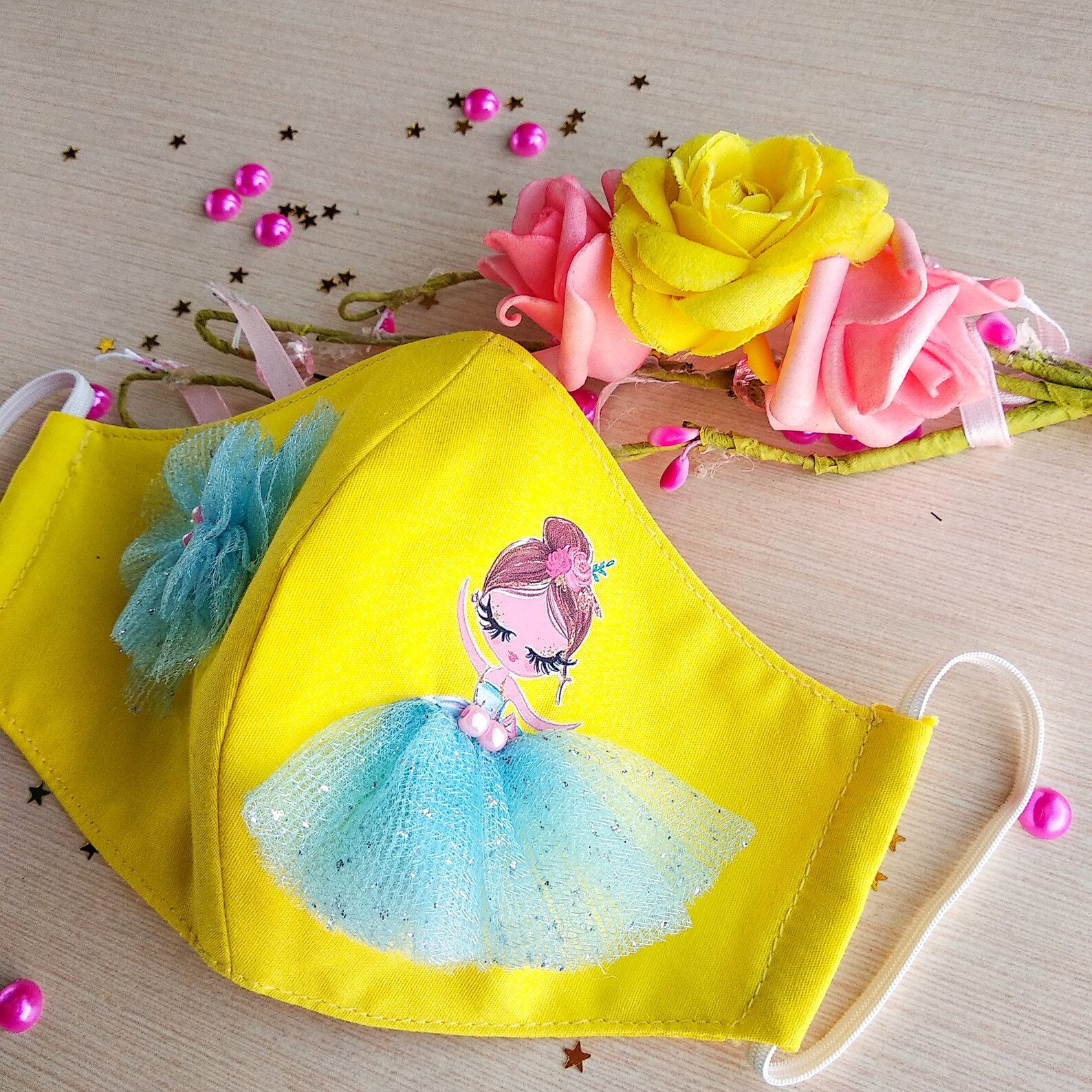 Ballerina Face Mask Kids Face Mask With Filter Pocket | Etsy