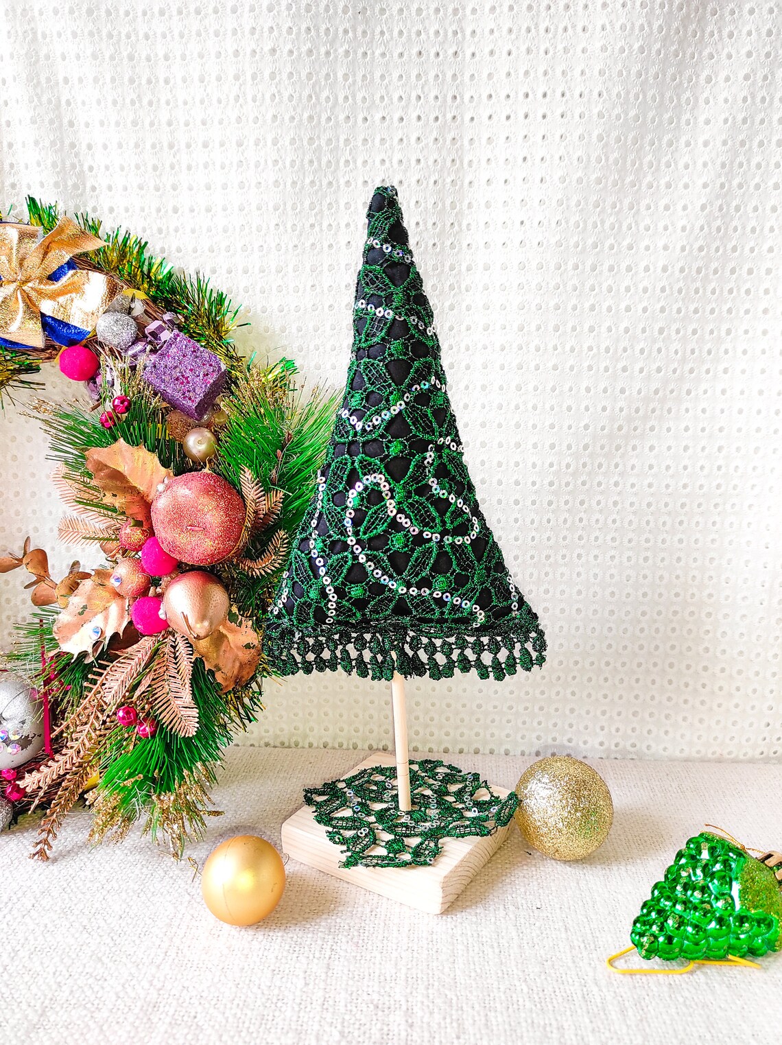 Christmas Tree Fabric Farmhouse Christmas Trees Holiday | Etsy