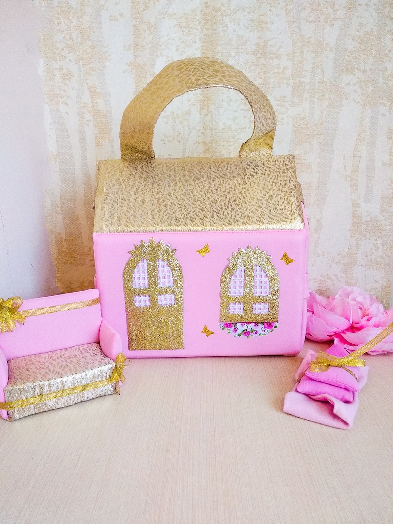 Fabric Doll House Portable Dollhouse Doll House Room Kids - Etsy