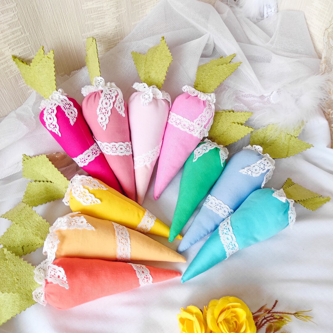 Easter Carrots, Fabric Carrots, Easter Spring Home Decor, Pastel Easter ...