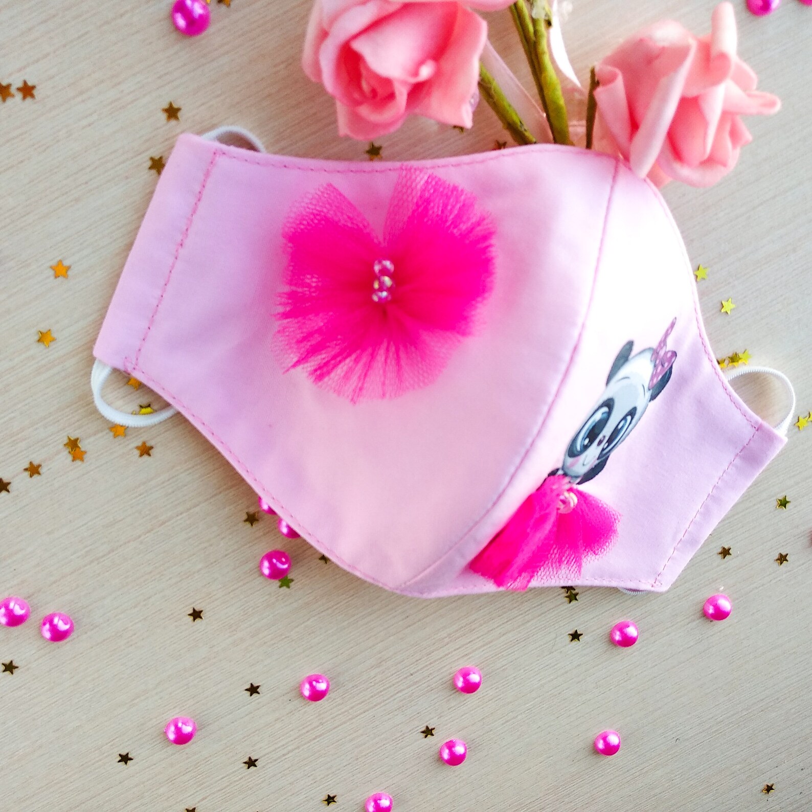 Panda Mask With Filter Pocket Panda Mask Kids Mask Cute - Etsy