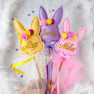 Personalised Wand, Bunny Wand, Magic Fairy Wand, Easter Gifts, Easter ...
