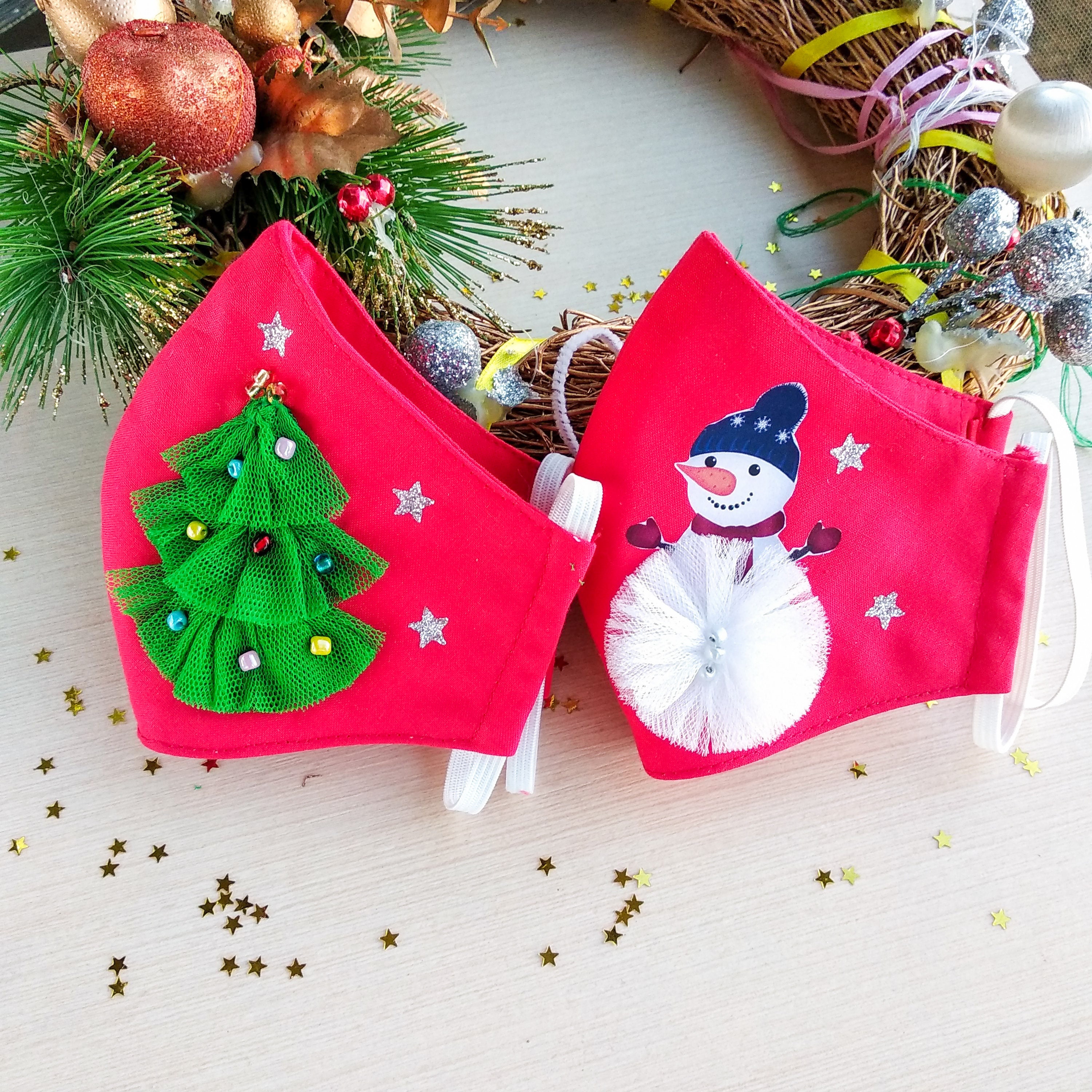 Máscara de la cara de Navidad niños máscara de la cara del | Etsy
