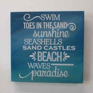 Beach Words Beach Living Wood Signs, Coastal Sign - Etsy