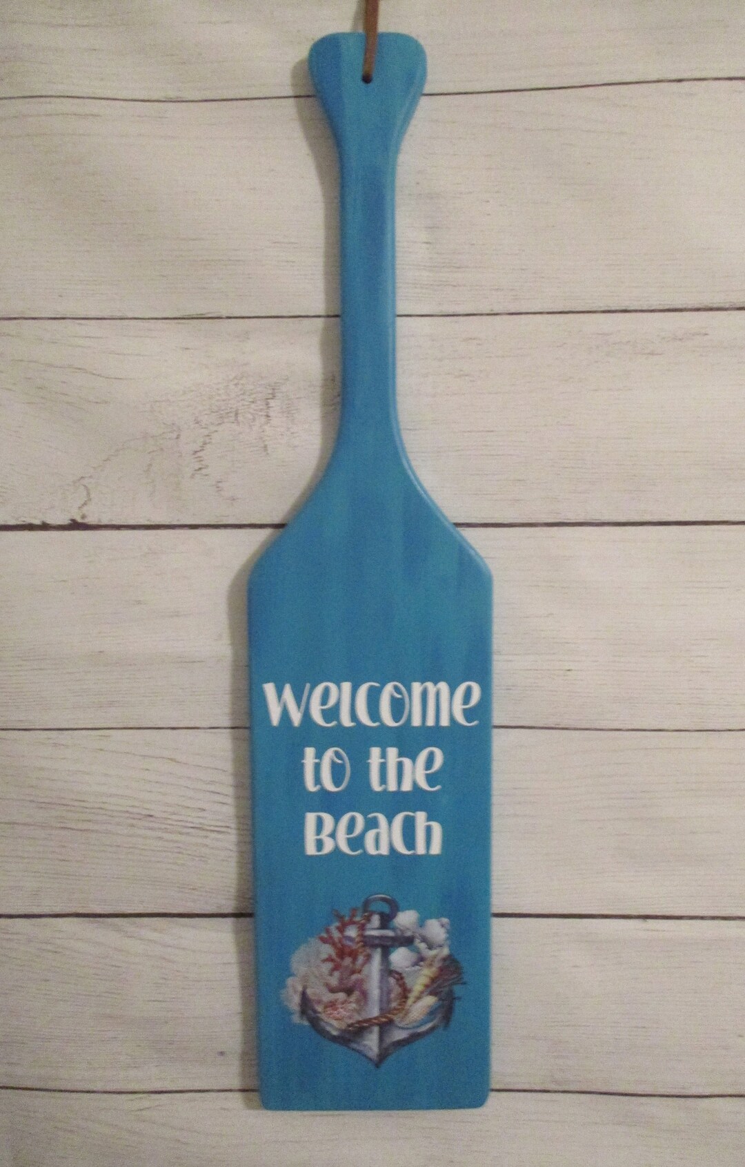 Welcome to the Beach Wood Boat Oar Sign Canoe Paddle Welcome Sign ...