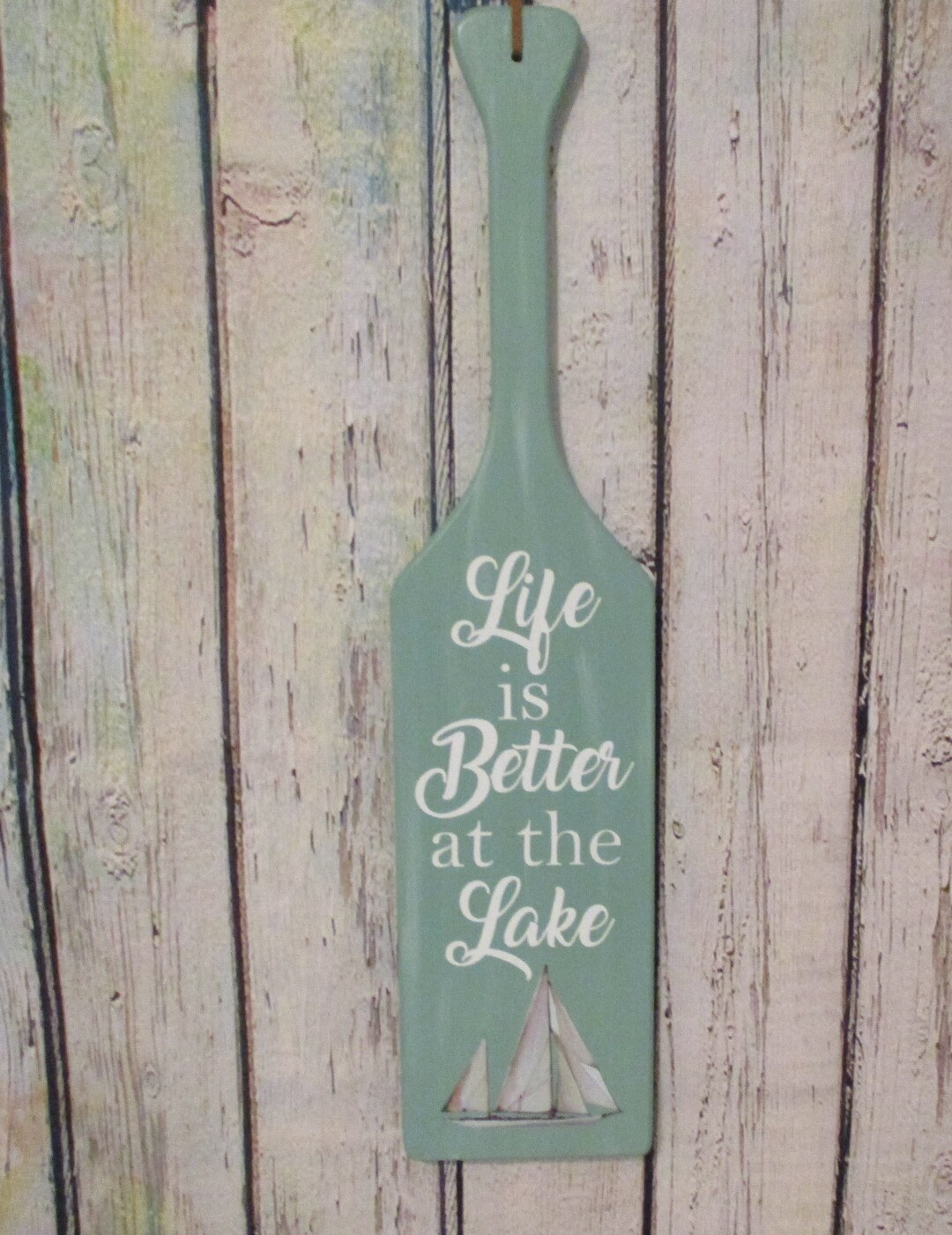 Life is Better at the Lake Wood Welcome Oar Sign - Canoe Paddle Welcome ...