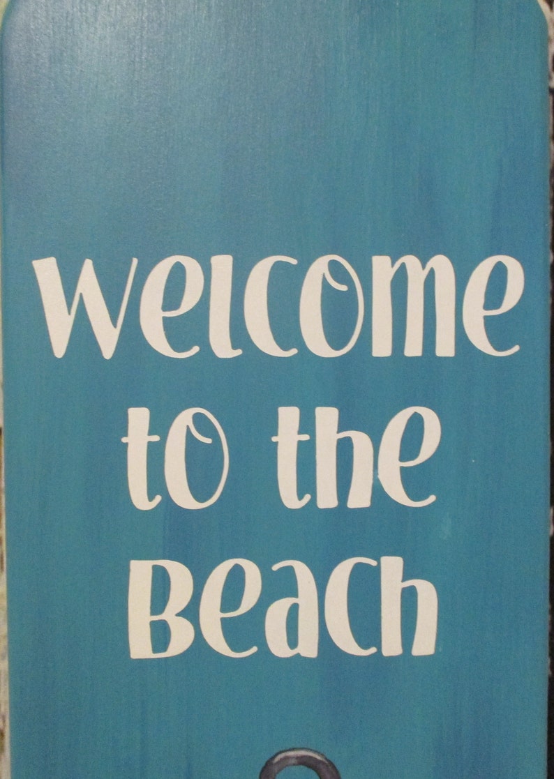 Welcome to the Beach Wood Boat Oar Sign Canoe Paddle Welcome - Etsy
