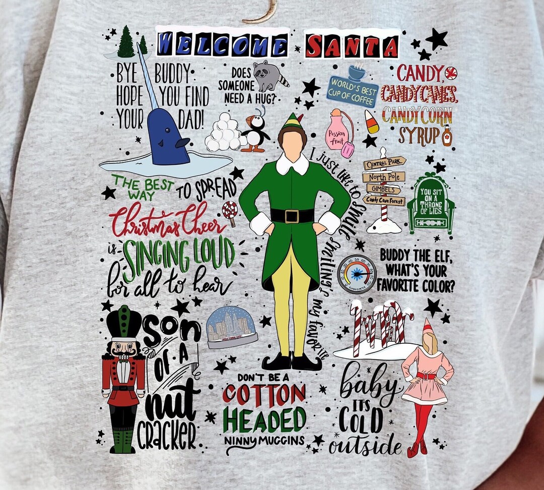 Elf - Elf Collage Sweatshirt, Buddy the Elf Sweatshirt, Christmas ...