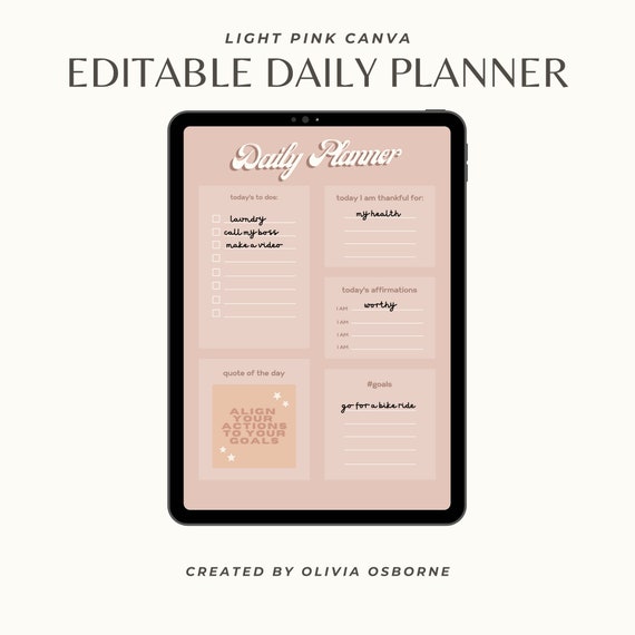 Productivity Pink Daily Planner Gratitude Affirmations - Etsy