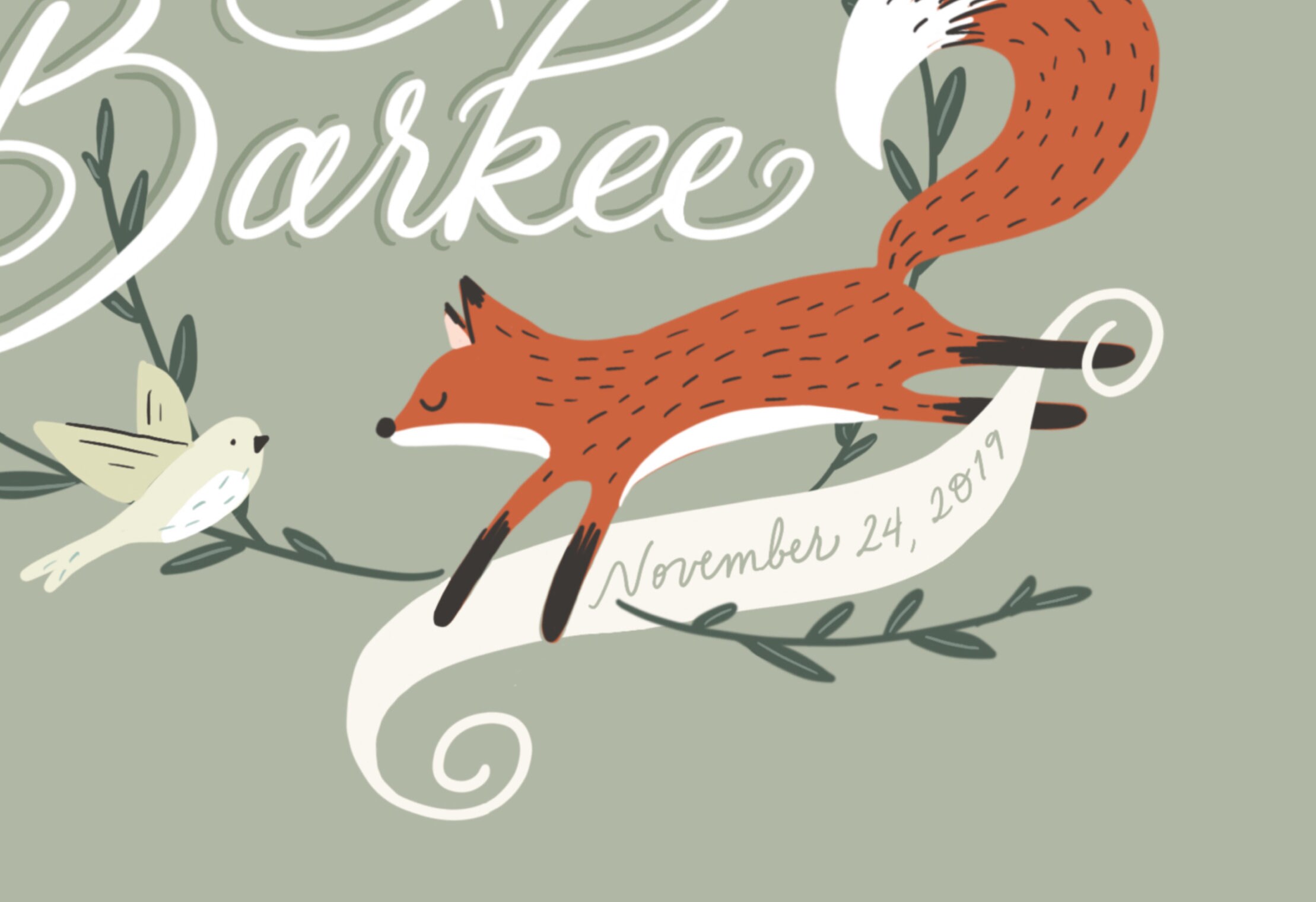 Printable - Personalized Woodland Animals Baby Name Print, Animal Baby ...