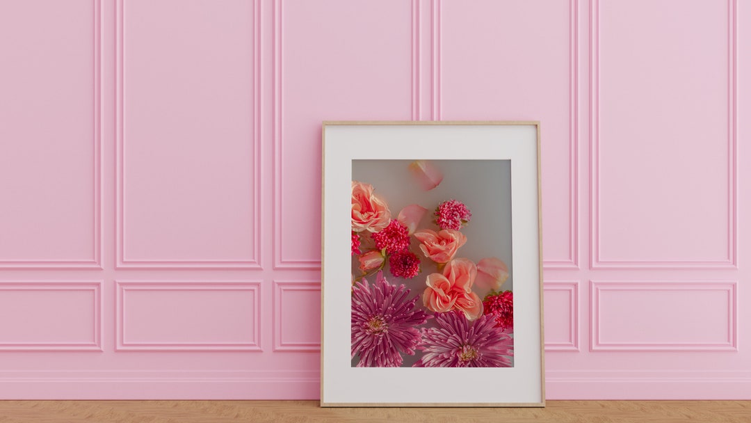 Pink Flower Print, Floral Wall Art, Pastel Art, Decor, Pink Art ...