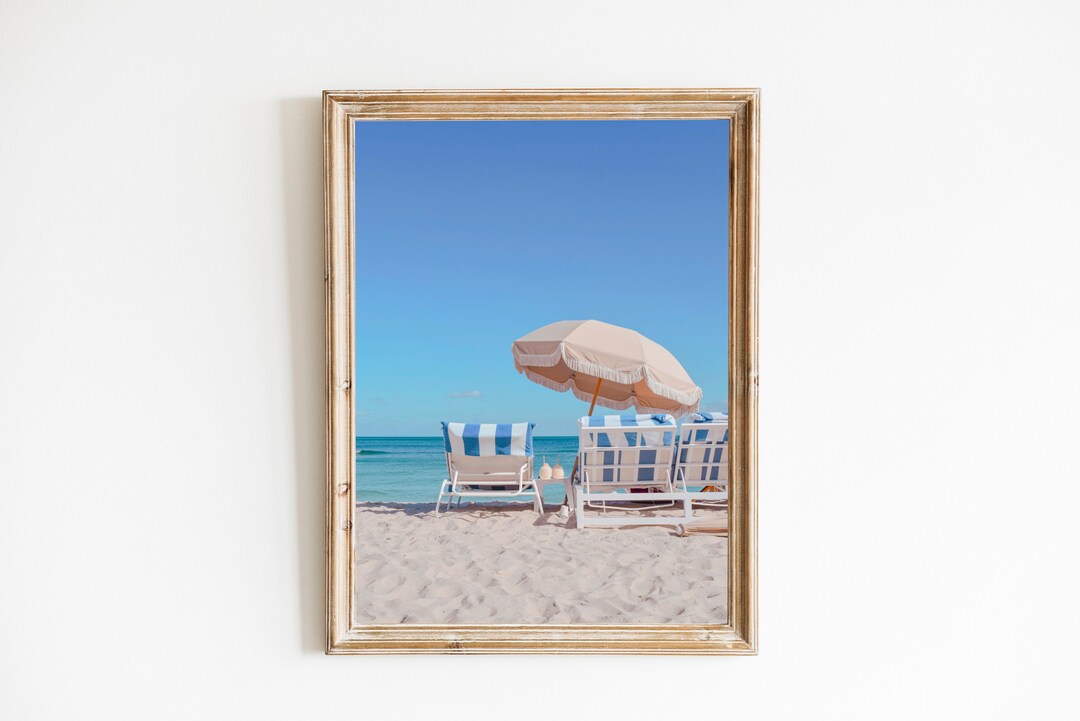 Beach Chair Print, Miami Beach, Digital Download, Wall Art, Beach Decor ...