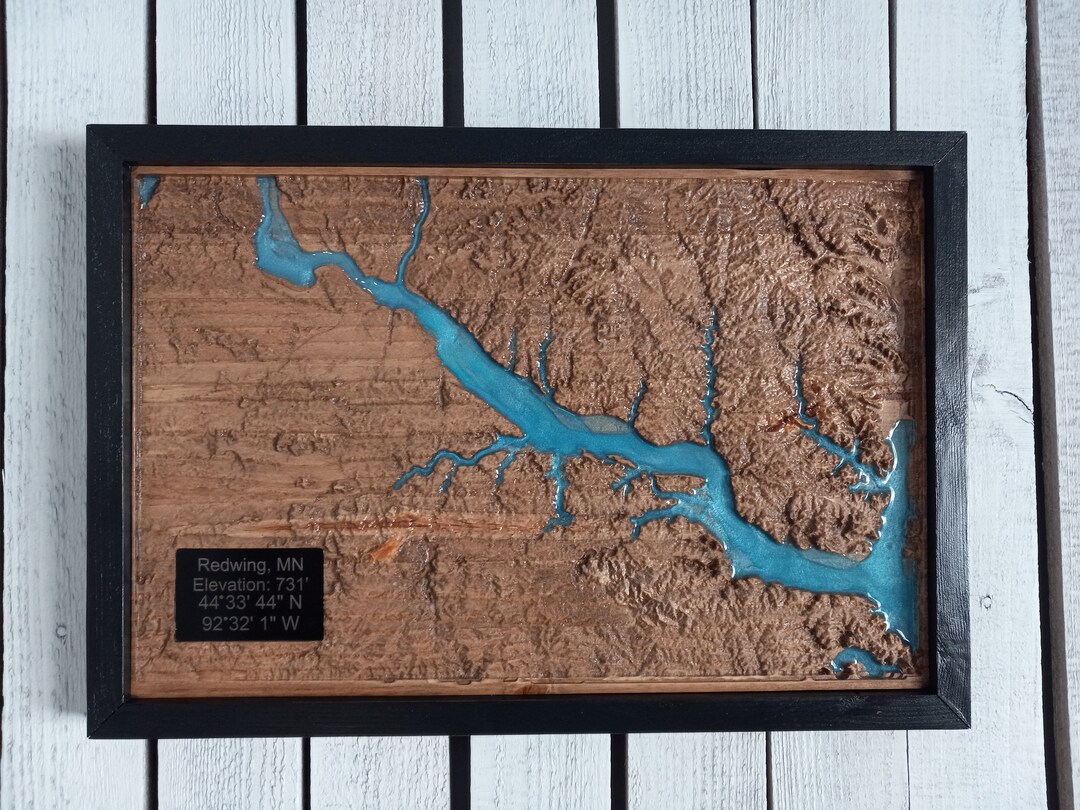 Wood and Epoxy Carved Topographic Map Lake Maps Cabin - Etsy