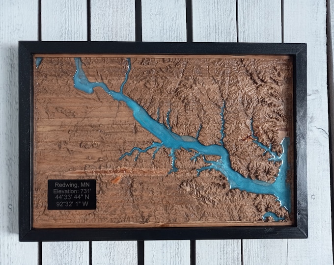 Wood and Epoxy Carved Topographic Map | Lake Maps | Cabin Decor ...