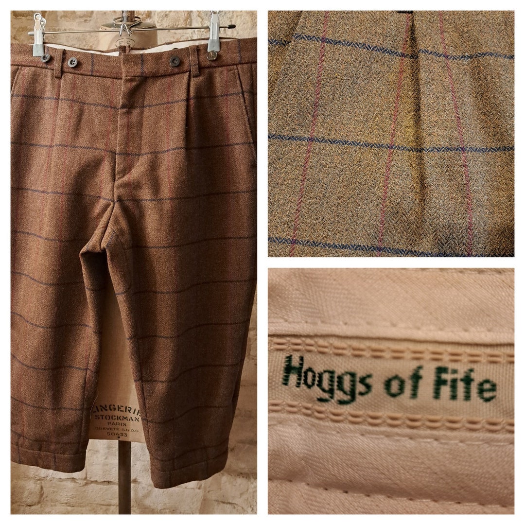 Vintage Hoggs of Fife Brown Wool Check Hunting Breeches, Plus Fours ...