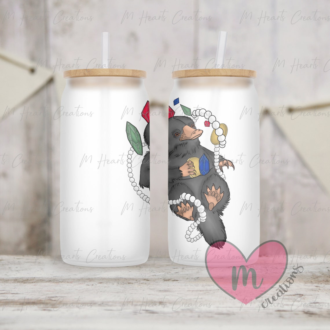 Wizard Beasts Glass Cup With Straw and Lid - Etsy