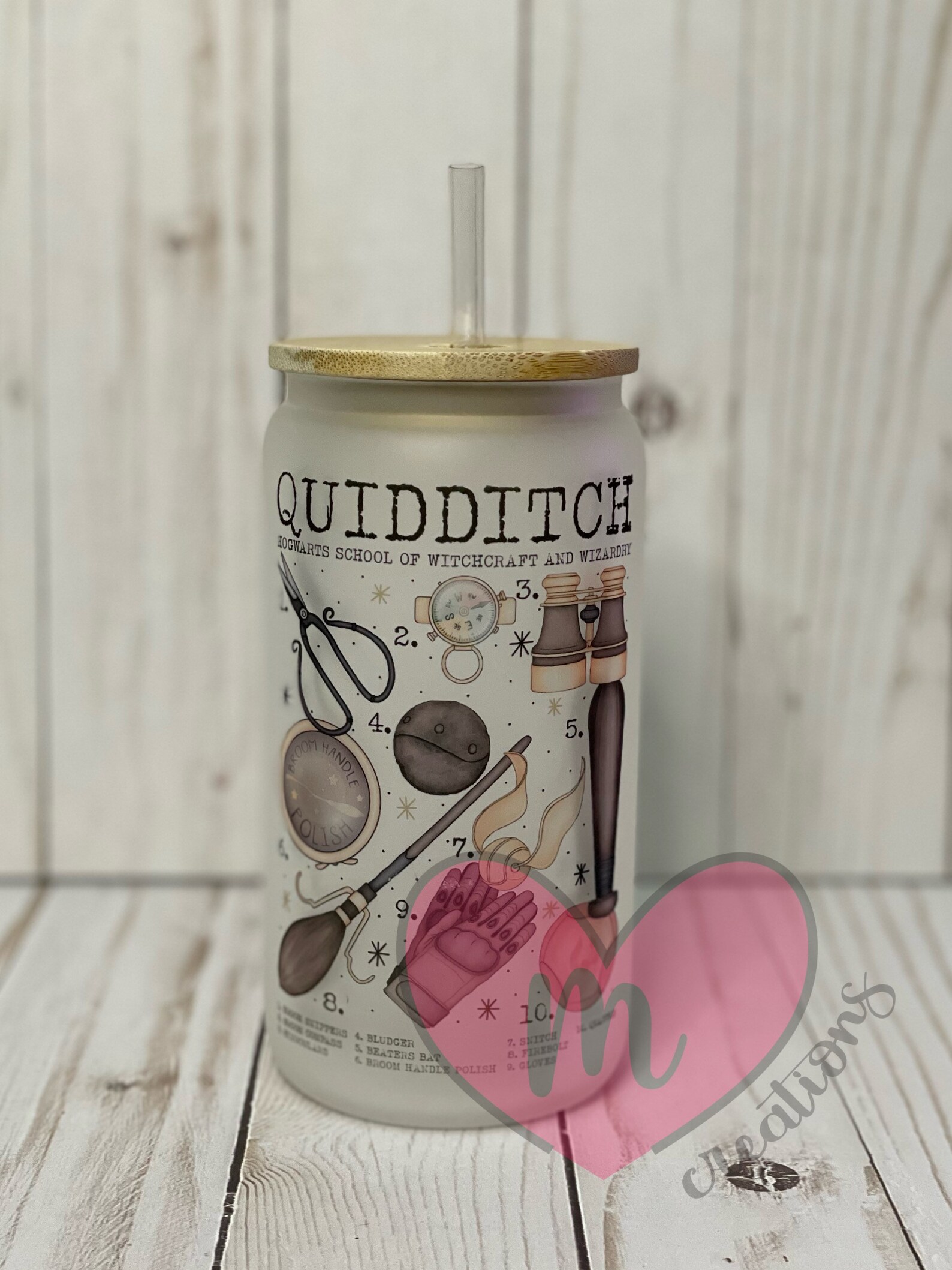 Wizard Glass Cup With Straw and Lid Classes - Etsy