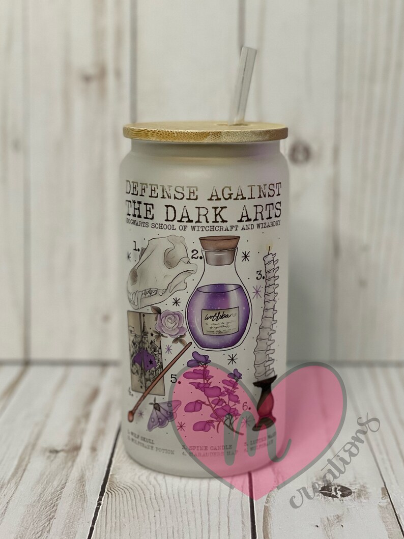 Wizard Glass Cup With Straw and Lid Classes - Etsy