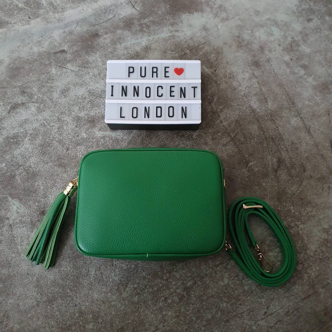 Green Emerald Side Tassel Leather Camera Bag Crossbody Bag Handbag ...