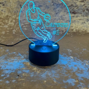 Custom Acrylic Night Light With Base - Personalized LED Lamp ...