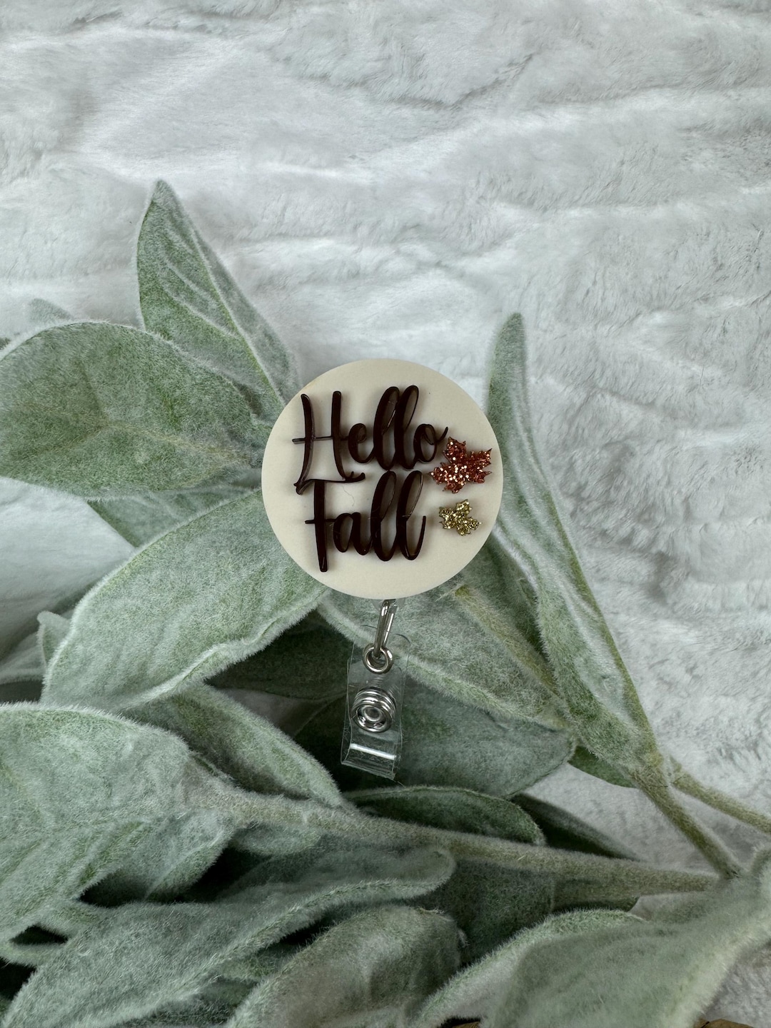 Hello Fall Retractable Badge Reel Teacher Gift Fall Badge Holder Custom ...