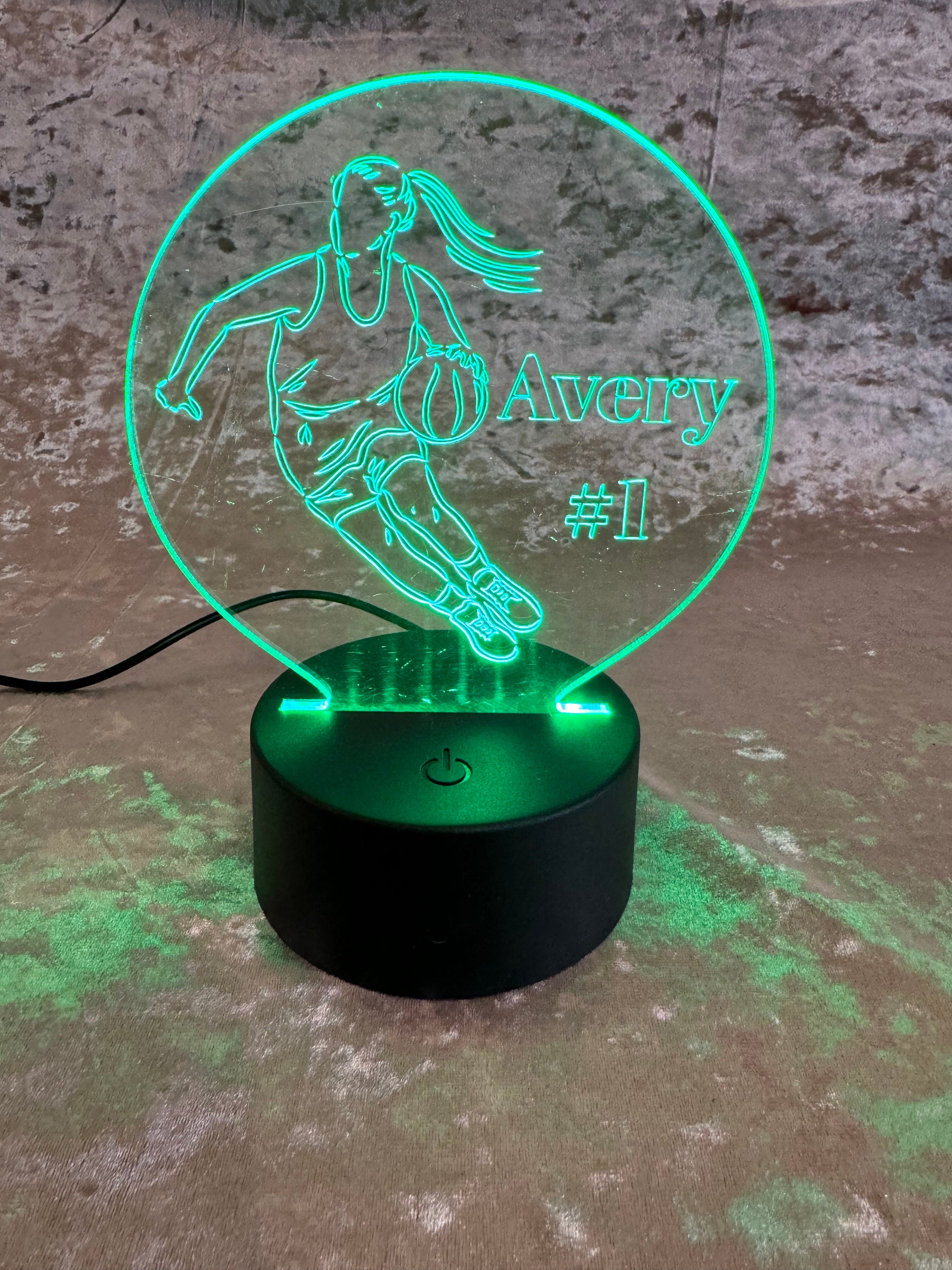 Custom Acrylic Night Light With Base - Personalized LED Lamp ...