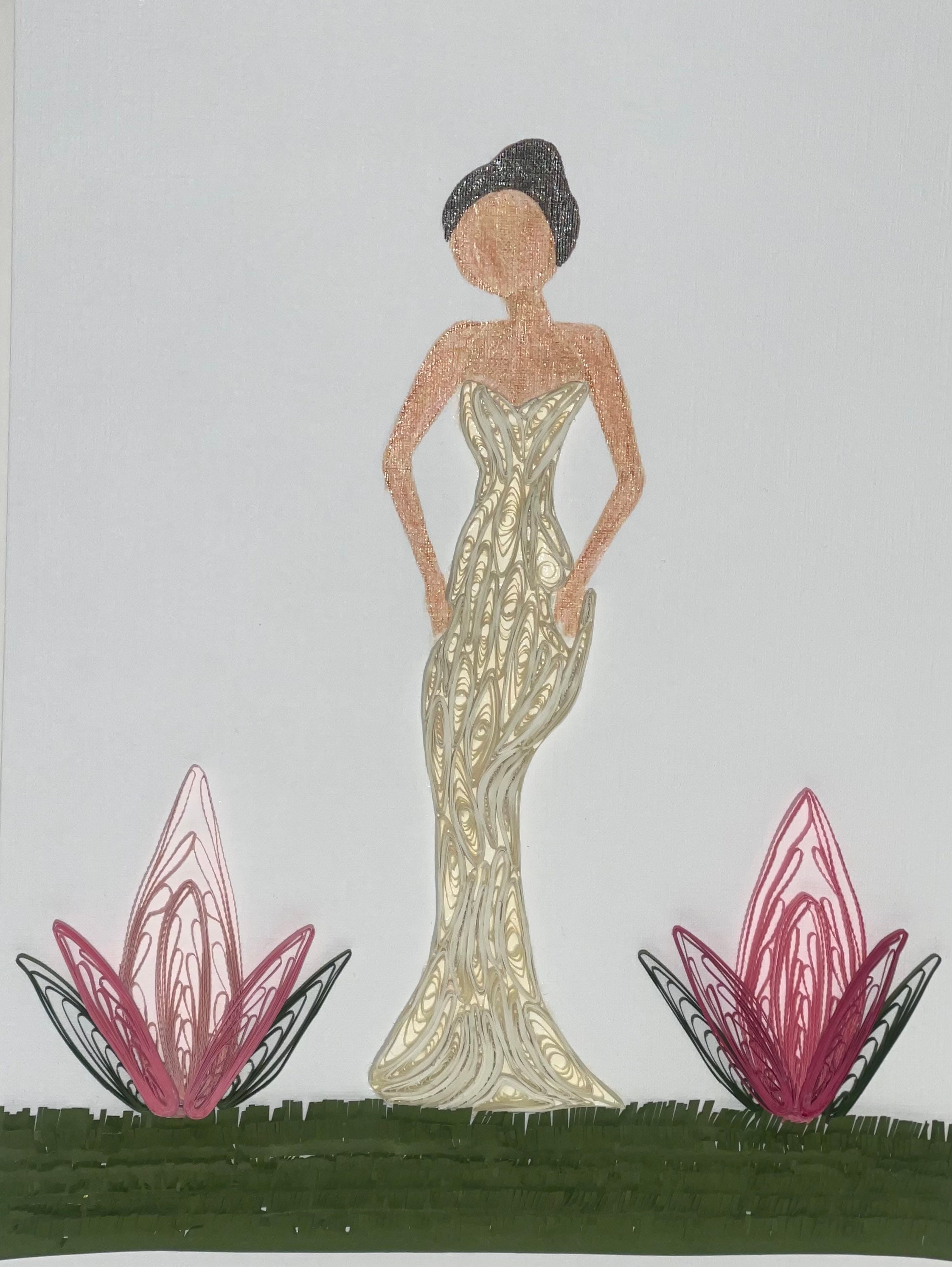 Handcrafted Lady Quilling Paper Art Wall Paper Art - Etsy