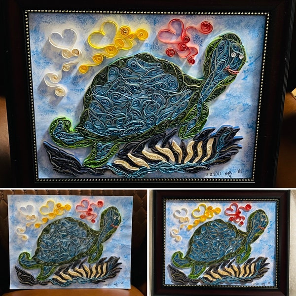 Turtle Quilling Art - Etsy