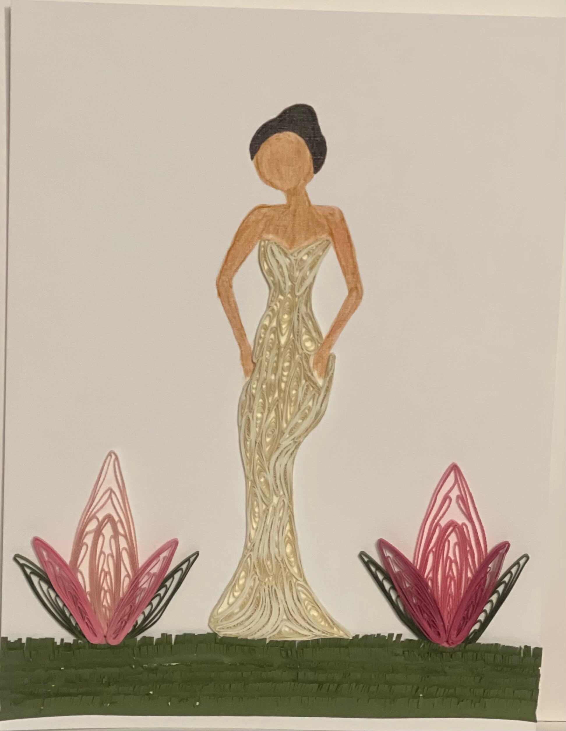 Handcrafted Lady Quilling Paper Art Wall Paper Art - Etsy