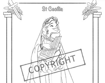 St Cecilia Coloring - Etsy