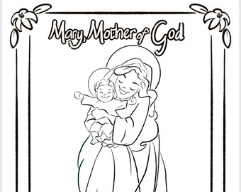 Mary Coloring Page | Etsy