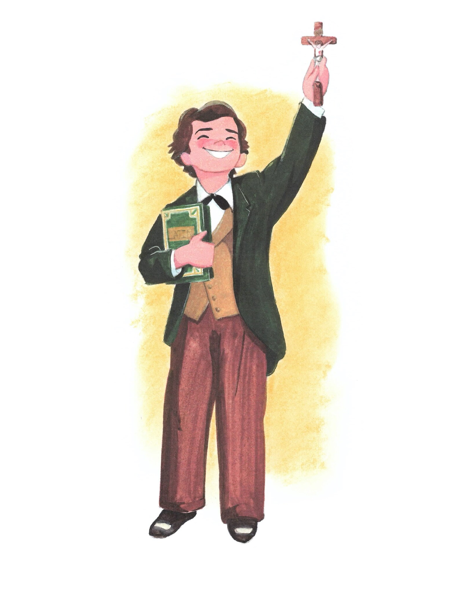 St. Dominic Savio Happy Saint Multiple Sizes Print Gouache Art | Etsy